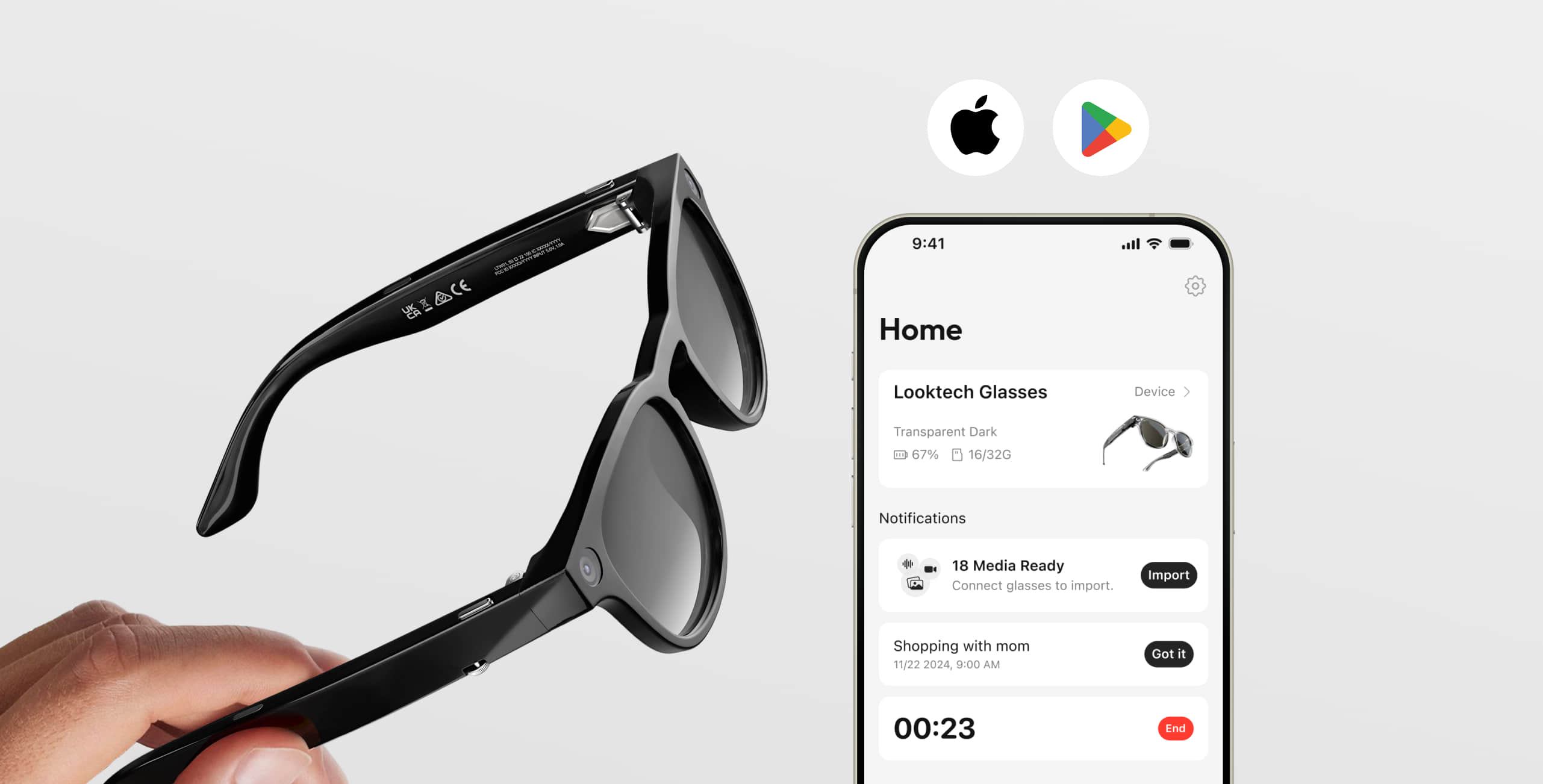 Looktech AI Glasses | GPT-4.1 Powered Smart Glasses